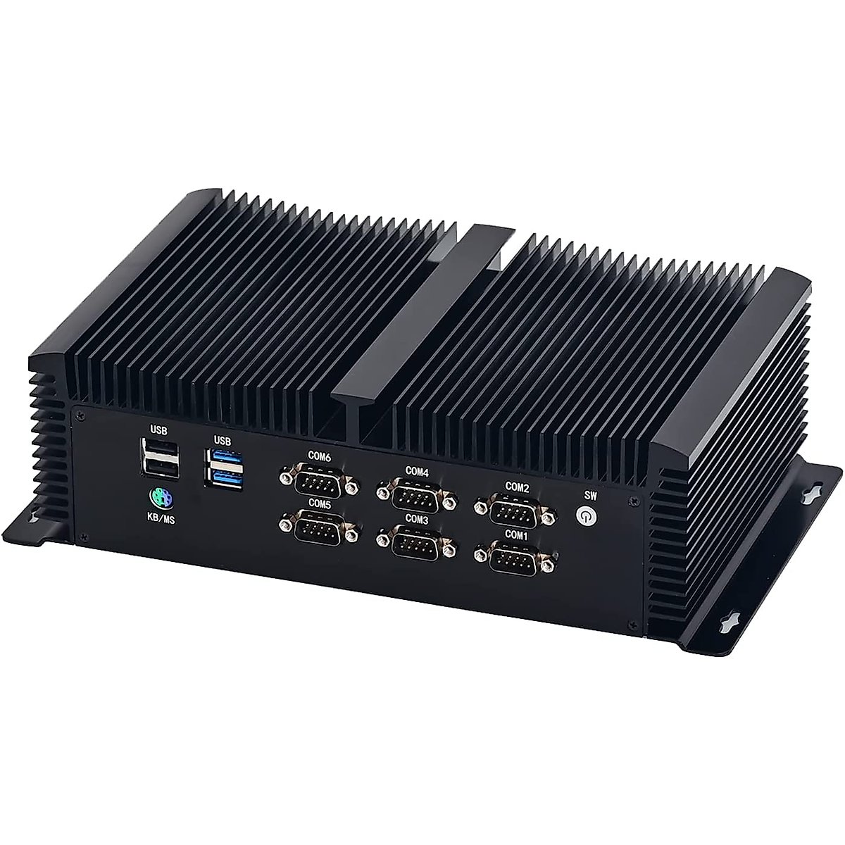 Fanless Industrial Computer Mini PC Intel Core i7 10870H Processor 32GB DDR4 Ram 1TB M.2 2280 SSD 3xHD 8xUSB 6xCOM Intel UHD Graphics Windows 10 Pro WOL PXE