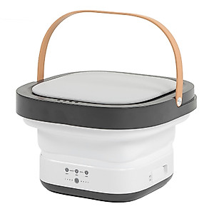 Portable Washing Machine, Foldable Washing Machine Small Washer with Drainage Basket Mini Bucket Washer for Clothes Socks Underwear Home Apartment Drom RV Travel (US Plug)