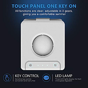 Portable Air Conditioner Fan, Mini Personal Air Cooler Fan with 3 Speed Mode, and USB Input & 7 Colors Night Light, Small Humidifier Air Cooler Desk Table Fan for Home, Office and Room