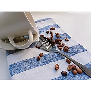 PZJIEAN My Peanut Butter Spoon Black Engraved Stainless Steel Spoon, Funny Peanut Butter Spoon Dessert Spoon Gifts for Dad Mom Grandpa Grandma Birthday Valentine Christmas Gift