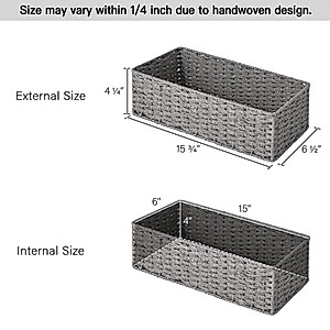 StorageWorks 2-pack Round Paper Rope Storage Baskets + 2-pack Bathroom Storage Organizer Basket