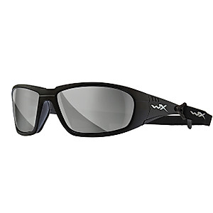Wiley X WX Boss Sunglasses, Safety Glasses for Men and Women, UV Eye Protection for Shooting, Fishing, Biking, and Extreme Sports, Matte Black Frames, Silver Flash Tinted Lenses