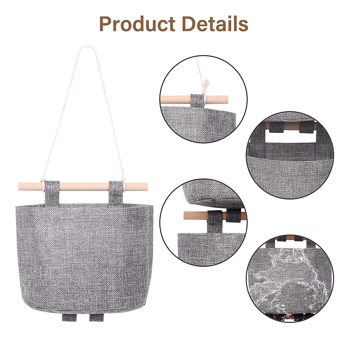 2 Pack Wall Hanging Storage Bag , with 6 Pockets Multi-Function Storage PINK