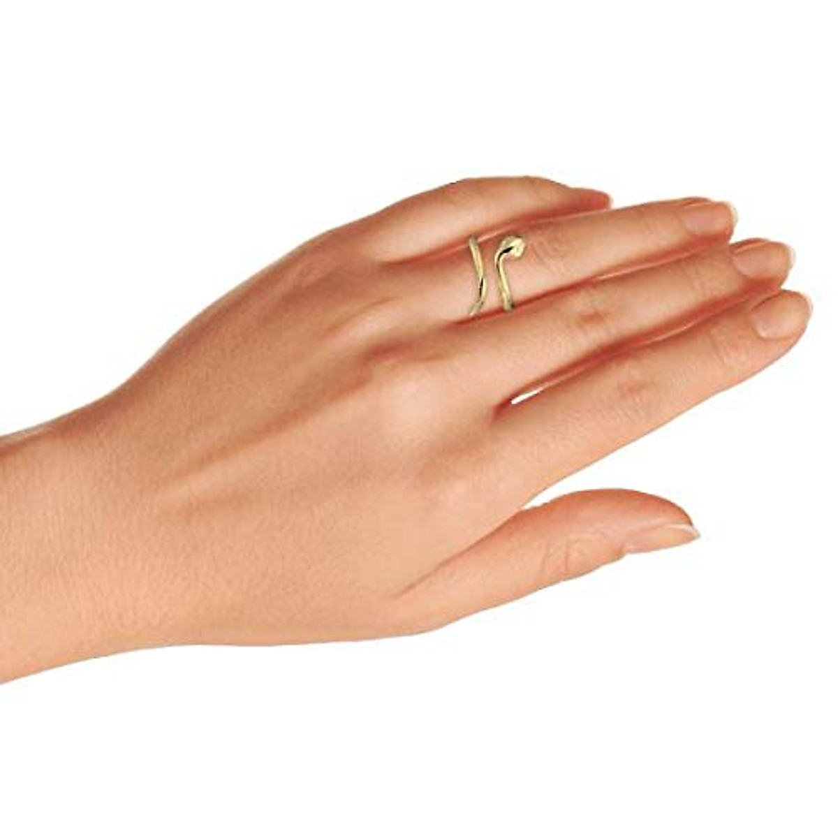 Bling Jewelry Minimalist Delicate Midi Knuckle Thin 1MM Band Stackable Bypass Wrap Snake Serpent Ring For Teen 14K Gold Plated .925 Sterling Silver