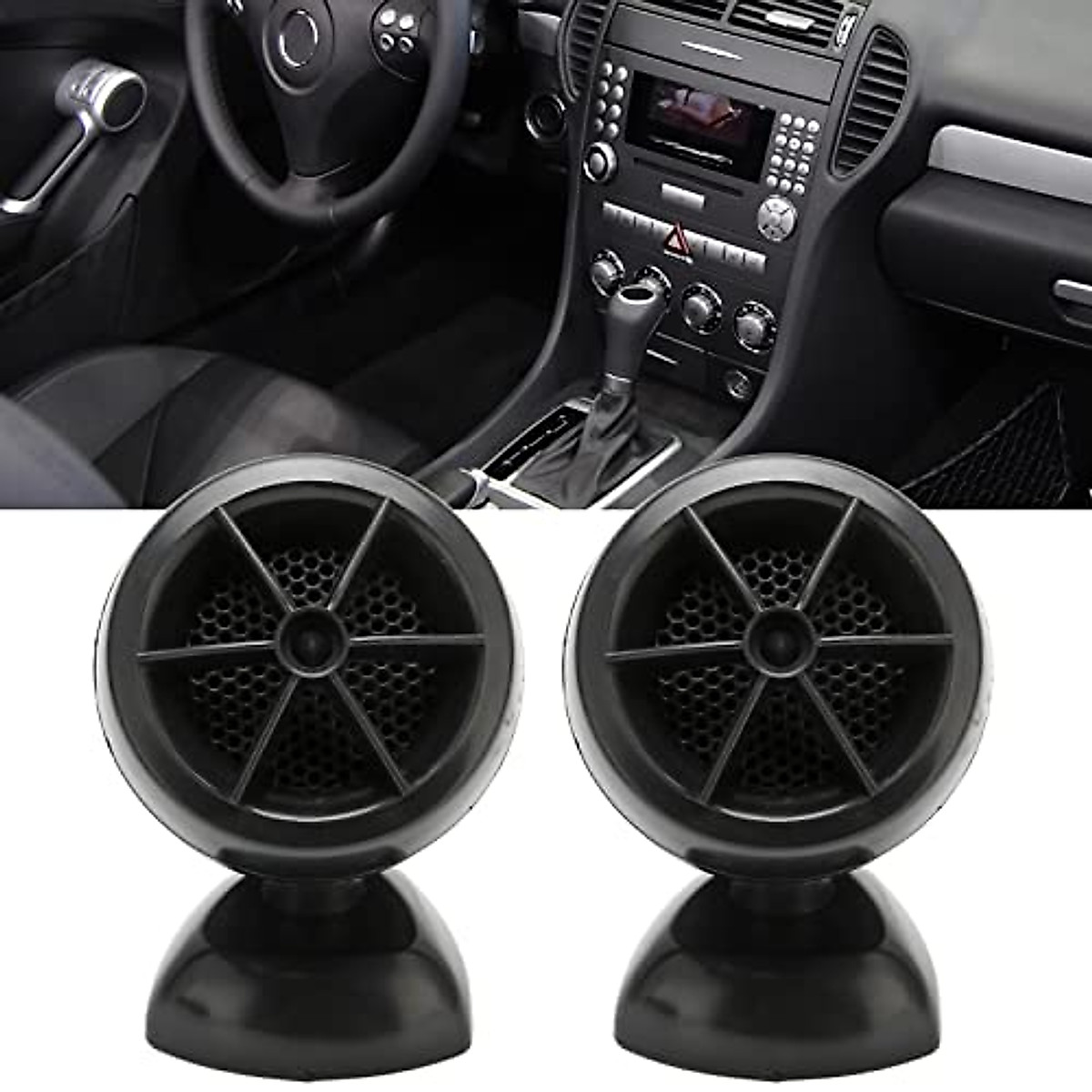 Cuifati 1200W Universal Car Stereo Speakers for Car Audio Systems, Universal OEM Tweeter Mini Horn Music Dome Loudspeaker for Car Doors Dashboards(Black)