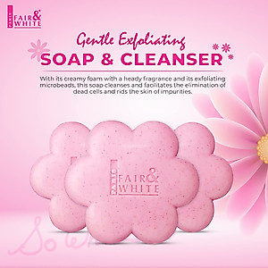 Fair & White So White Skin Brightening Soap - 200g / 7 oz - Exfoliating Soap, Helps to Reduce Blemishes on: Body, Knees, Underarms, Armpit