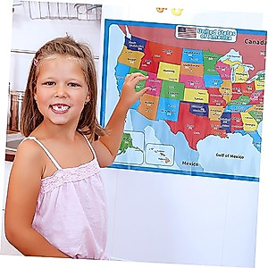 Ciieeo US Map 1 Sheet United States map accessories supplies accessory usa map for playroom decor supplies portable synthetic paper Interesting Map Poster
