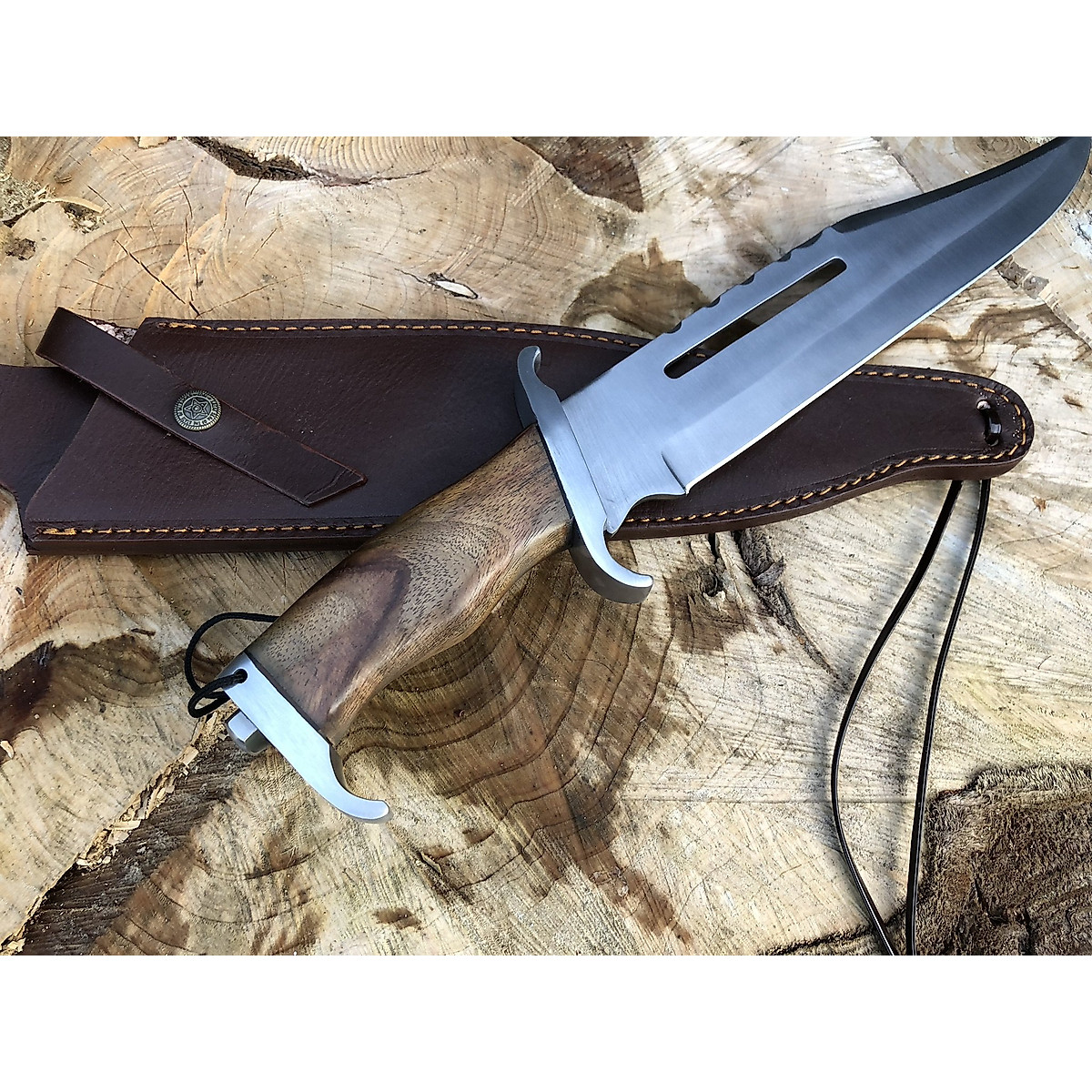 Perkin | 16 Inches Fixed Blade Hunting Knife | Leather Sheath