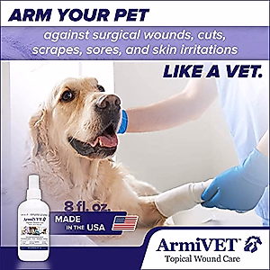 ArmiVET Hot Spot Treatment for Dogs and Cats - Hot Spot Spray for All Pets - Also Use for Dog Itch Relief, Dog First Aid, Dog Wound Care and Cat Itchy Skin Relief - Use on Skin, Nose, Ears and Paws