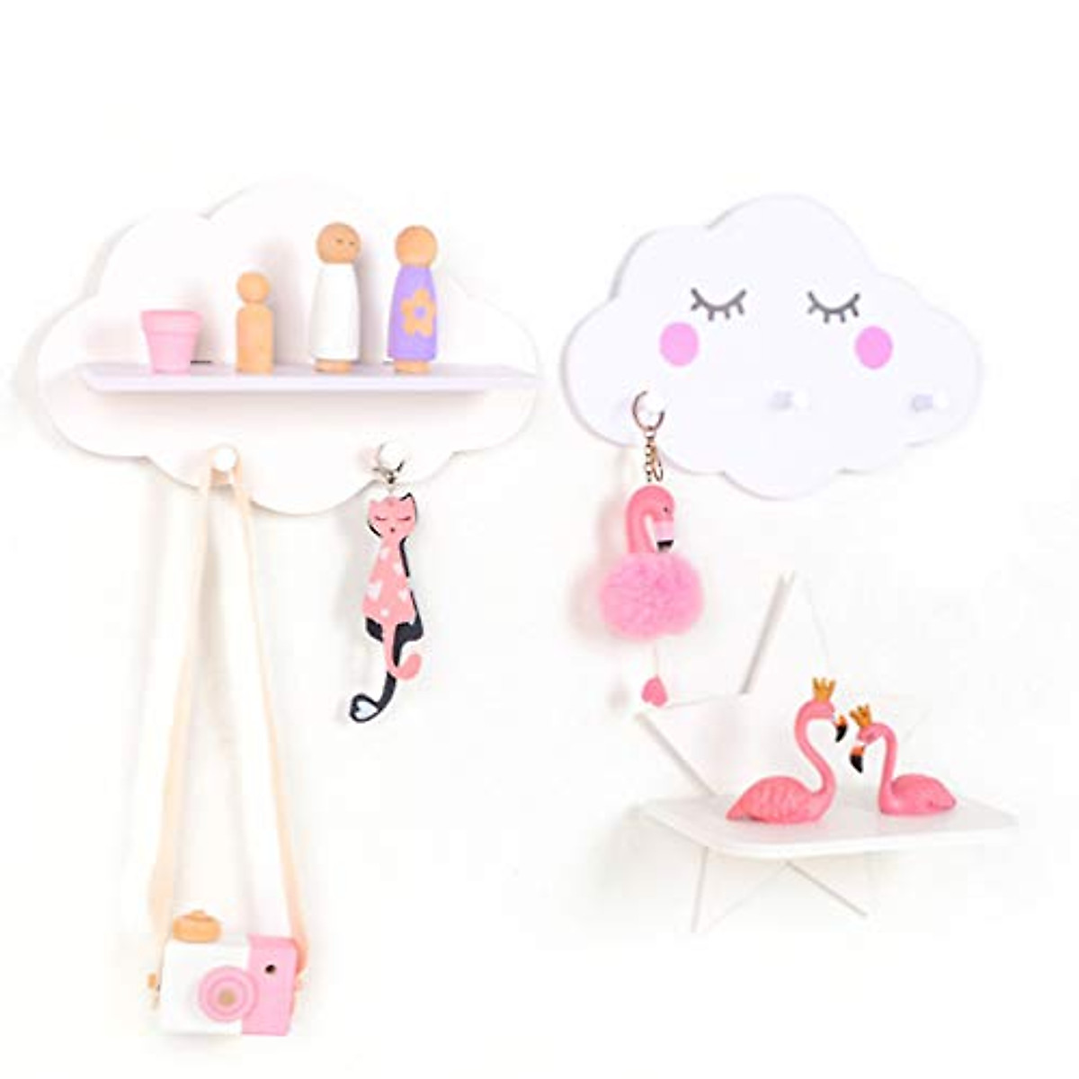 WINOMO Cloud Wall Hook Wall Key Hangers Clothes Coat Rack Hat Scarf Hook Decorative Hook for Girls Bedroom Kitchen Bathroom Entryway Balcony