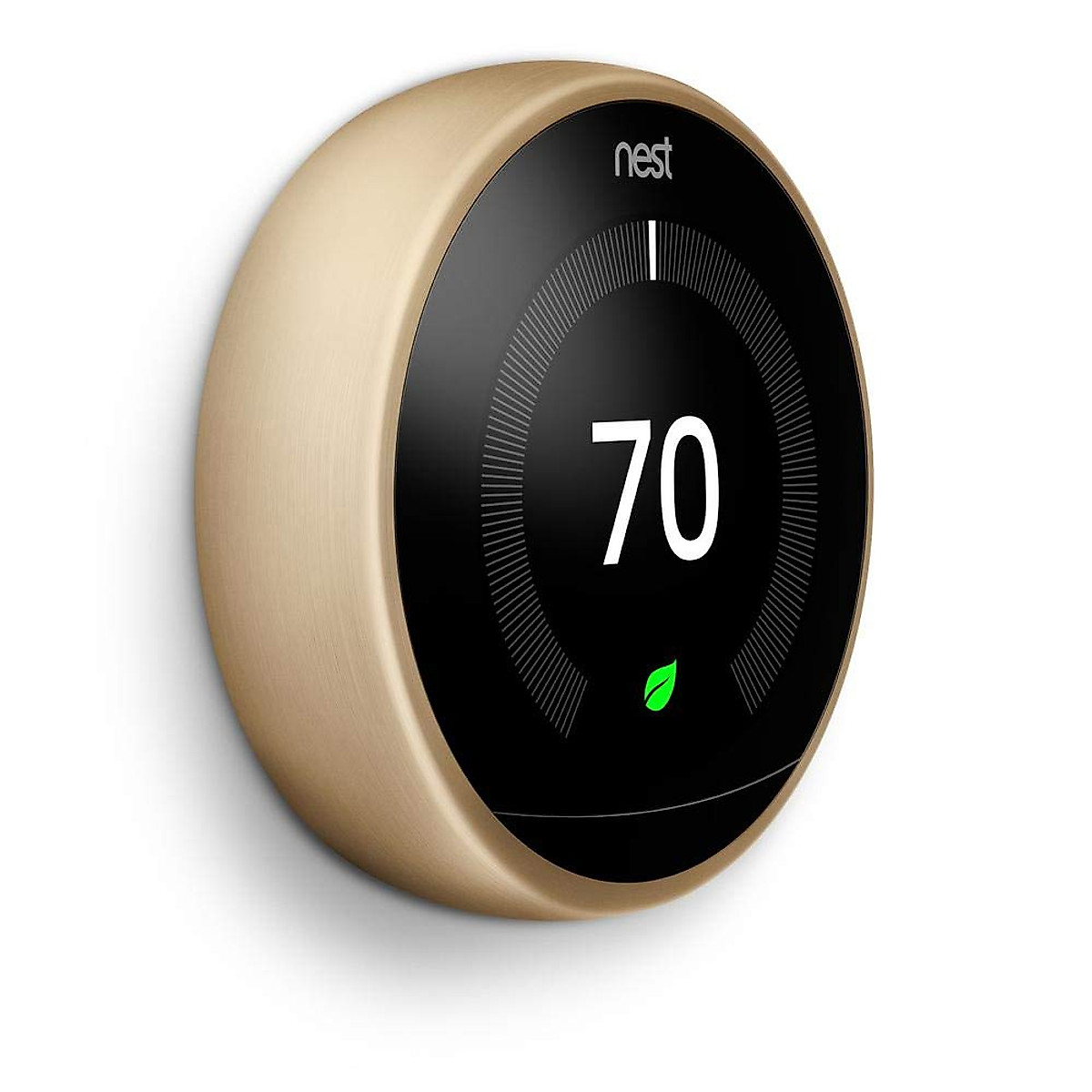 Google Nest Learning Smart Thermostat - 3rd Generation - Brass T3032US Bundle with elago Wall Plate Upgraded Wall Mount Cover Designed for Google Nest Learning Thermostat - Matte White