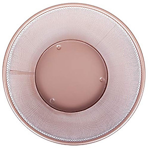 SHS Round Mesh Stainless Steel WasteBasket Trash Can Recycling Bin for Home, Office, Bathroom, Bedroom & Kitchen, 3.5 Gallon / 12L, 11” Height x 10” Diameter Garbage Can (Rose Gold)