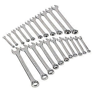 Performance Tool W1069 22-Piece SAE and Combination Metric Wrench Set with Organizer Rack