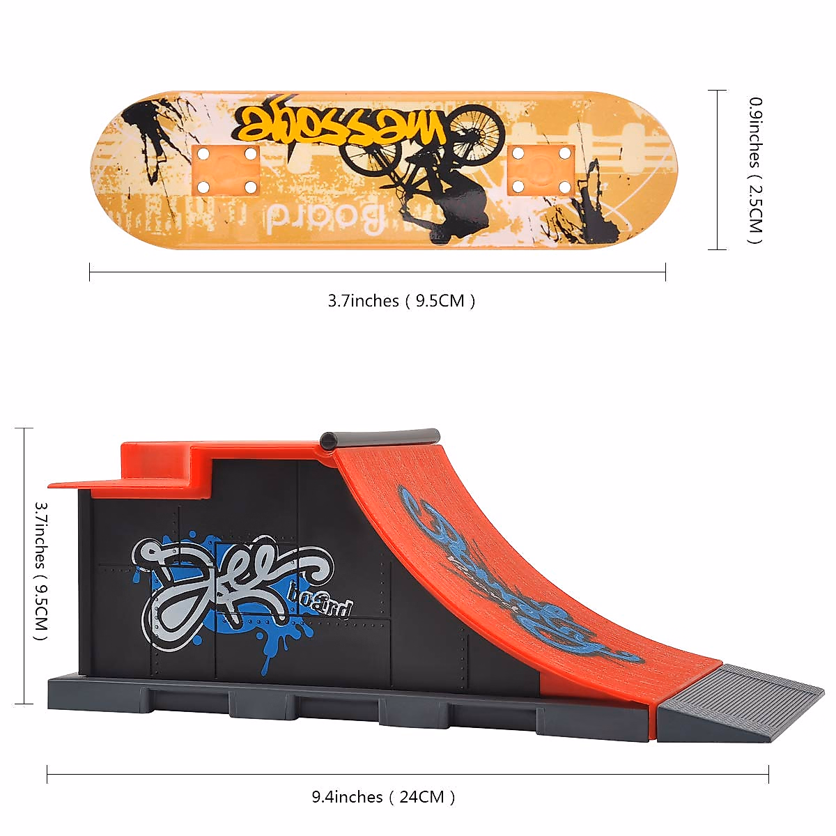 CS COSDDI Skateboard Ramp Set – Finger Skateboard Set with Fingerboards, Fingerboard Skate Park Ramp, DIY Assembly Mini Finger Skateboard Ultimate Park Set Ramps for Kids Birthday Gift(C)