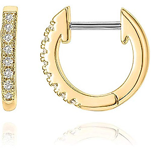 PAVOI Womens 14K Yellow Gold-Plated-Base Cubic Zirconia Cuff Earring