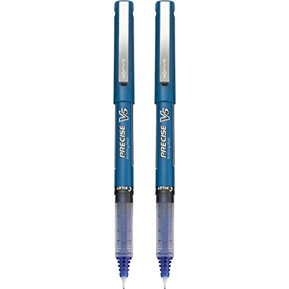 PILOT Precise V5 Stick Liquid Ink Rolling Ball Stick Pens, Extra Fine Point (0.5mm) Blue Ink, 2-Pack (25002)