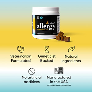 Embark Allergy Supplement for Dogs – Dog Allergy Chews, Support for Itchy Skin & Seasonal Skin Irritation – Vet-Formulated with All-Natural Ingredients – 90 Soft Chews for Small and Large Breed Dogs