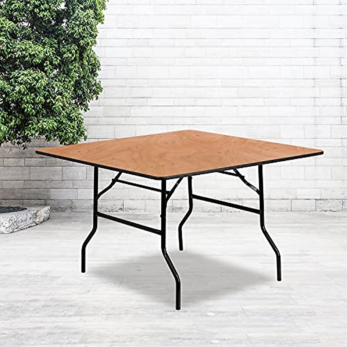Flash Furniture Gerry 4-Foot Square Wood Folding Banquet Table