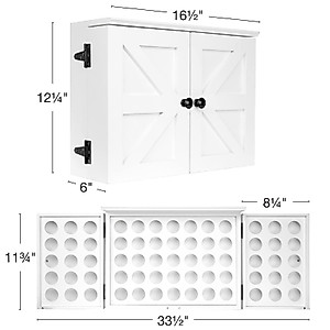 Excello Global Products Barndoor K Cup Cabinet - Wall-Hanging or Standing - Holds 65 K Cups (Brown)