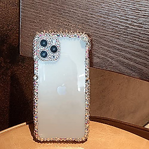 MOSEZA Compatible with iPhone 13 Pro Max Case Luxury Bling Rhinestone Glitter Phone Case for Women Girl 3D Diamond Silicone Clear Protective Case Cover