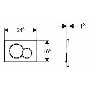 Geberit 115.770.21.5 Samba Dual Flush Actuator Chrome