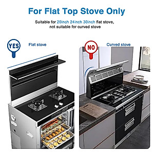 Notmise Magnetic Shelf for Top of Stove Metal Kitchen Spice Rack Seasoning Organizer,Length Adjustable, Suitable for 20" 24" 30" Flat Top Stove, Black