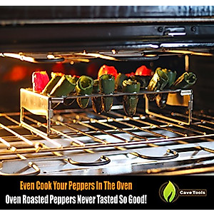 Cave Tools Jalapeno Corer Tool Grill Topper for Cooking Peppers, Chicken Legs & Wings or Chili - 24 Capacity Racks- BBQ Grill and Smoker Accessories, Dishwasher Safe