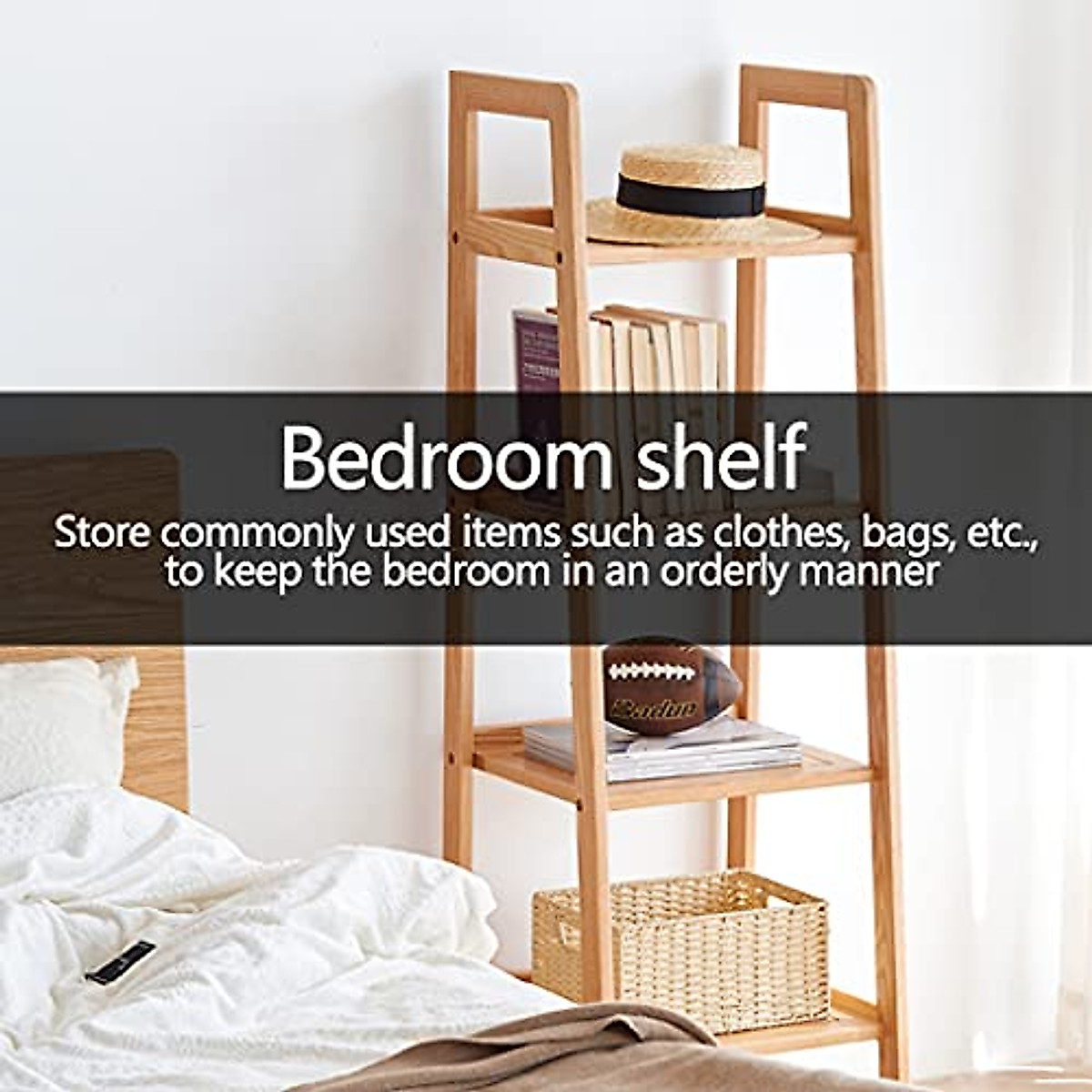 Solid Wood Bookshelf Four-Layer Book Storage Rack Article Storage Rack Floor Shelf Suitable for Home Office use