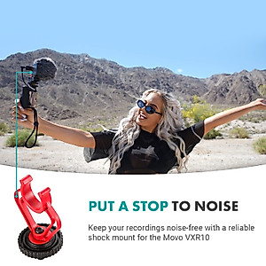 Movo SMVXR10 Replacement Shockmount for VXR10 Shotgun Camera Microphone- Shock Mount VXR10 Condenser Microphone