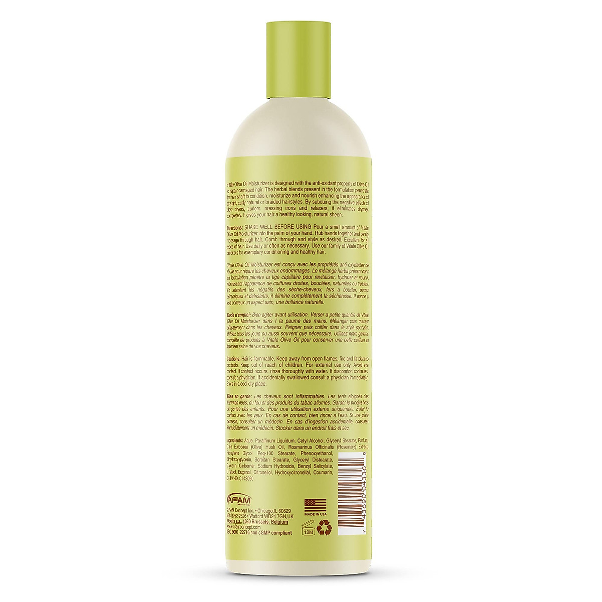 VITALE olive oil deep moisturizing shampoo 12 fluid ounce, White, 12 Fl Ounce