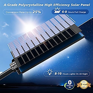 WYWNA 2PACK 6500W + 8000W Solar Street Lights Outdoor, Wide Angle Solar Parking Lot Lights Commercial Dusk to Dawn, Solar Lights Outdoor Motion Sensor Street Lights Waterproof