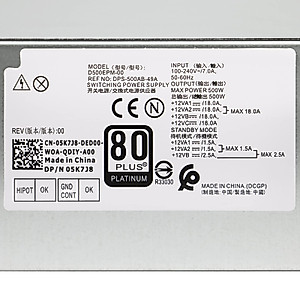 LXun Upgrad D500EPM-00 500W Power Supply Compatible with Dell Optiplex 7080MT 7070MT 7060MT 3050MT 3650 3670 5060 5090 G5-5090 3260 7080 XPS 8940MT 4FWF7 5K7J8 Y7R0X H500EPM-00 H460EBM-00 Power Supply