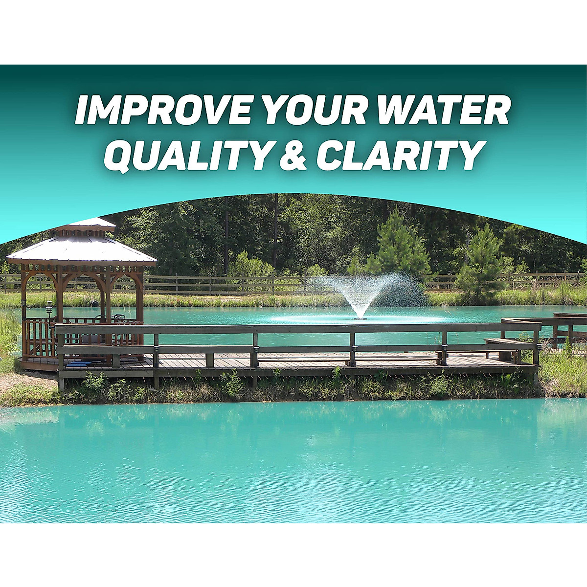 Crystal Blue Ocean Blue Pond Dye - 1 Gallon - Aqua Blue Color Treats up to 1 Acre - Clean, Clear & Aqua Blue Water - Environmentally Friendly Pond Dye