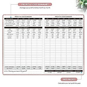 JXSELECT Elegant Income and Expense Tracker Notebook – Accounting Ledger Book for Small Business Owners – Income and Expense Log Book with – Undated Bookkeeping Record Book, 5.7″ x 8.5″ (Rose Gold)