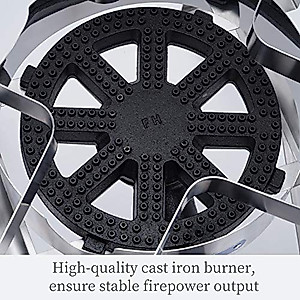 ARC Stainless Steel Single Burner Propane Stove, 200,000BTU High Pressure Outdoor Gas Stove Cooker, 16.5"Heavy Duty Square Stove, Burners For Outdoor Cooking Turkey Fryer, Crawfish Boil, Homebrewing