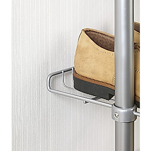 WENKO Appolon Telescopic Rack System Rail, Adjustable, Heavy Duty, for Hanging Clothes, Storage, Organizer, with Shelves, 24 x 70.9-118.1 x 11 in