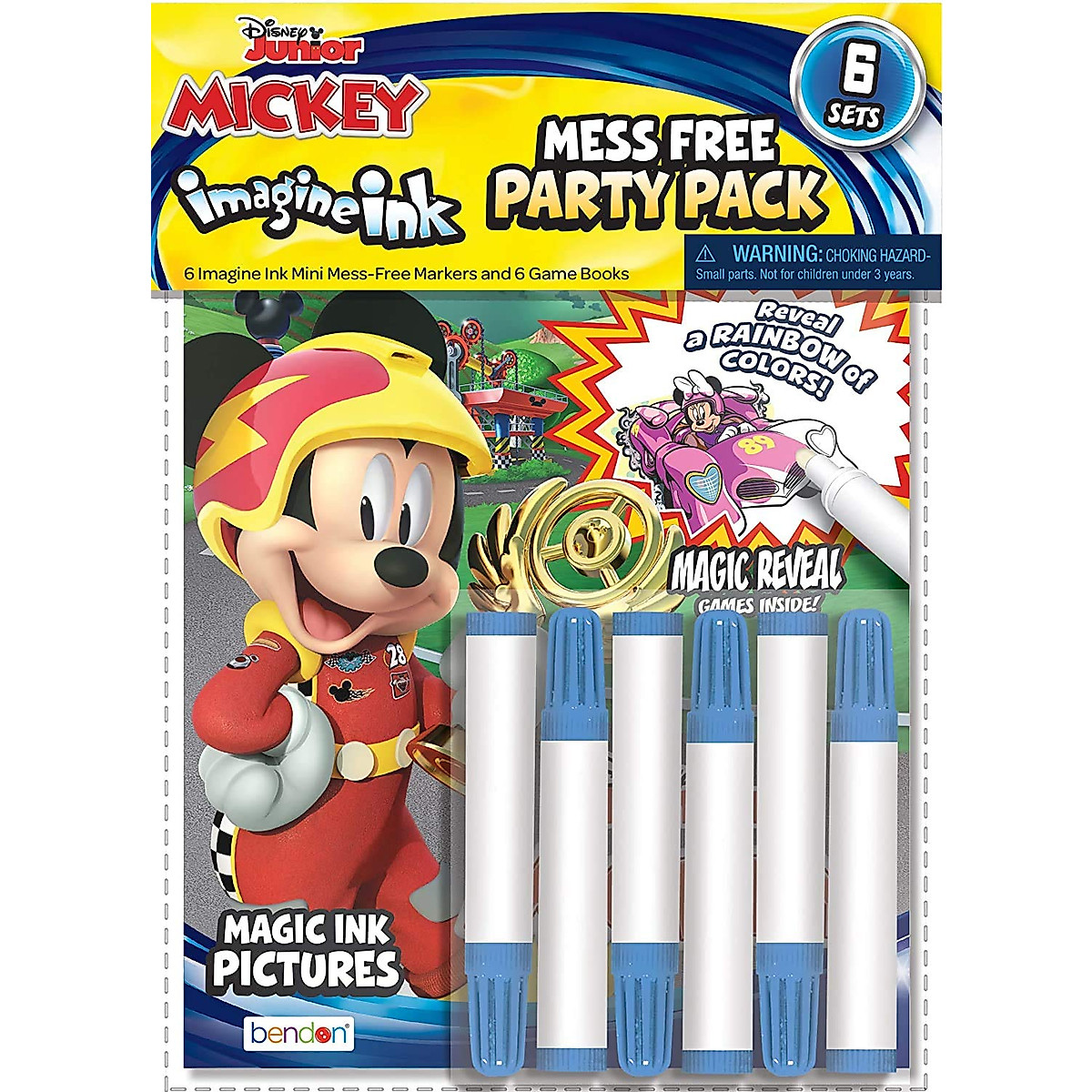 Disney Minnie Mouse and Mickey Mouse Imagine Ink Coloring Book Set for Girls Boys ~ 12 Pack No Mess Coloring Books with Minnie Stickers (Minnie Mouse Mickey Mouse Party Favors Bundle)