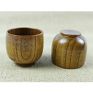 Moyishi Top-Grade Natural Solid Wood Wooden Tea Cup Wine Mug 50ml, Set of 4