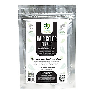 Black Henna Hair Color For All Kit | 100% All Natural Indigo Powder Hair Dye & Beard Dye (Midnight Natural Black) Organic, Herbal & Vegan Chemical & Cruelty Free Permanent Gray Coverage & Tinting