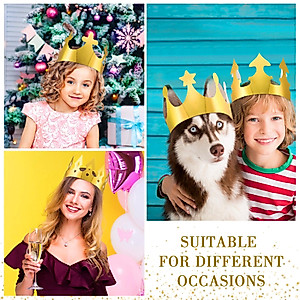 Crtiin 500 Pcs Golden Paper Crowns Bulk Party King Princess Gold Crowns Hats Gold Party Hats for Kids Adults Birthday Celebration Baby Shower Decorations Favors, 10 Styles