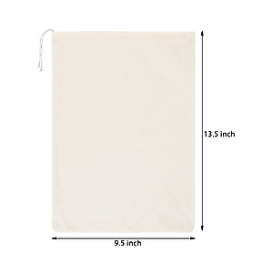 15 Packs Muslin Bags Cloth Bags with Drawstring Canvas Large Storage Bags Bulk Cotton Reusable Grocery Bags DIY Craft Sachet Bag for Party Wedding Home Storage, Natural Color (13.8 x 10 Inches)