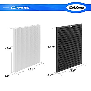 VALZONE 2 Sets 116130 True HEPA Replacement Filter H Combo Packs, Compatible with Winix 5500-2 and Model AM80, Part #116130, 2 Premium H13 True HEPA and 2 Activated Carbon Filters