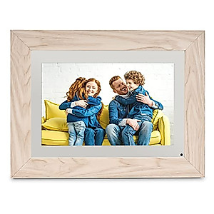 Simply Smart Home 10” WiFi Digital Photo Frame | Send Photo or Video from Phone to Digital Picture Frame with Free PhotoShare Frame v2 app | End-to-End Encryption | Quick Easy Setup | White Wash