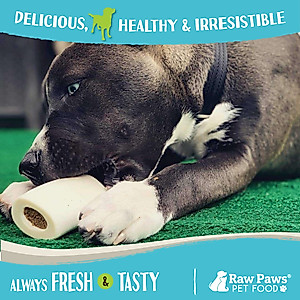 Raw Paws Filled Cow Femurs for Dogs - Peanut Butter Flavor, 3-4", 6-ct - Peanut Butter Filled Bones for Dogs - Filled Dog Bones for Large Dogs - Stuffed Dog Bones - Stuffed Bones for Dogs