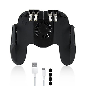 Mobile Game Controller Built-in Silent Cooling Fan 4in1 multitask controller Ergonomic Comfort by Tunes for Fortnite PUBG Knives Out Cross Fire,Call of Duty,Rules of Survival