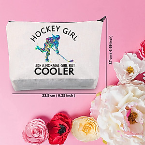 TSOTMO Hockey Sports Zipper Pouch Ice Hockey Gift Hockey Designs Hockey Like A Normal But Cooler Cosmetic Bag For Women (Hockey G)