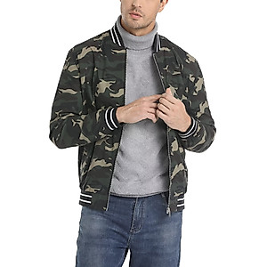 MAGCOMSEN Jackets for Men Bomber Jacket Lightweight Windbreaker Casual Windproof Jacket Full Zip Camouflage Jackets Camouflage Green, XL