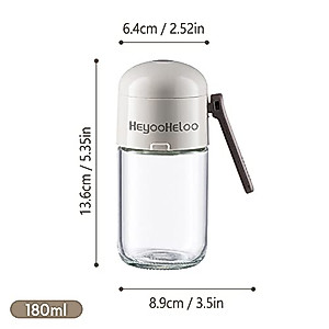 HeyooHeloo Precision Salt Dispenser with Moisture-Proof Glass Seasoning Jar,Perfect for Salt, Spice, Pepper (M)