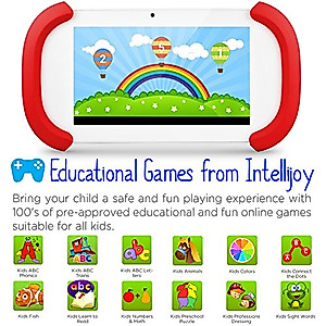 Ematic FunTab 7" HD Quad-Core Kid Safe Tablet with Android 4.2 & Kid Mode, Parental Controls, & Over 50 Apps, Red