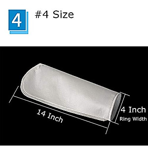 4 Inch Ring Polypropylene Felt Filter Bag 5 Micron 4" x 14" Liquid Aquarium Filter Socks Size 4 - Pack of 2 (4" x 14", 5 Micron)